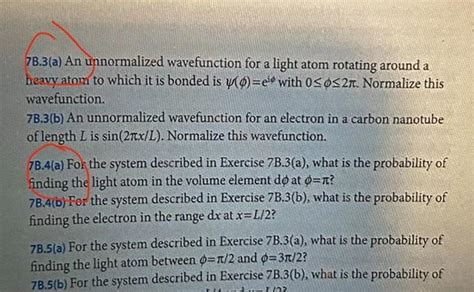 solved 7b 3 a an unnormalized wavefunction for a light atom