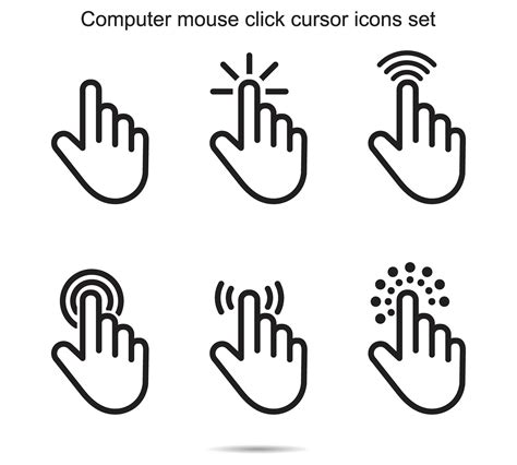 Computer Mouse Click Cursor Icons Set Vector Illustration Vector Art At Vecteezy