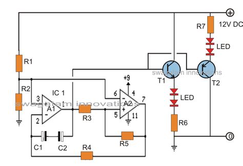 Alternating Onoff Led Fader Circuit Slow Rise Slow Fall Led Effect