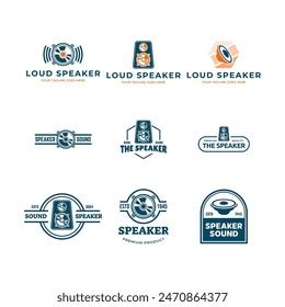 Set Speaker Sound System Logo Design Stock Vector (Royalty Free ...