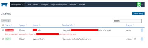 cannot add custom git catalog in rancher 2 4 5 · issue 28188 · rancher