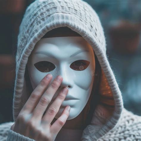 Person Wearing A Mask To Conceal Their Identity Deceptive Behavior Concept Stock Illustration