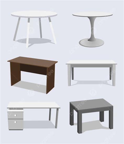 Vector Empty Table Template For Object Presentation Set Surface Blank