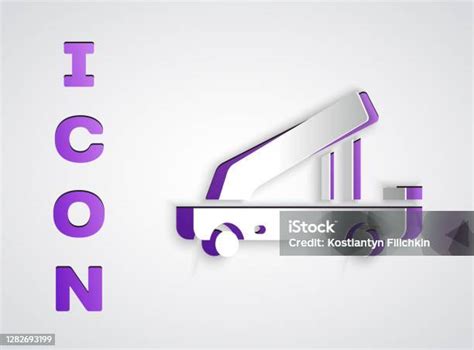 종이 회색 배경에 격리 된 비행기 탑승 아이콘에 대 한 승객 사다리를 잘라 공항 계단 여행 종이 아트 스타일 벡터 3차원 형태에 대한 스톡 벡터 아트 및 기타 이미지