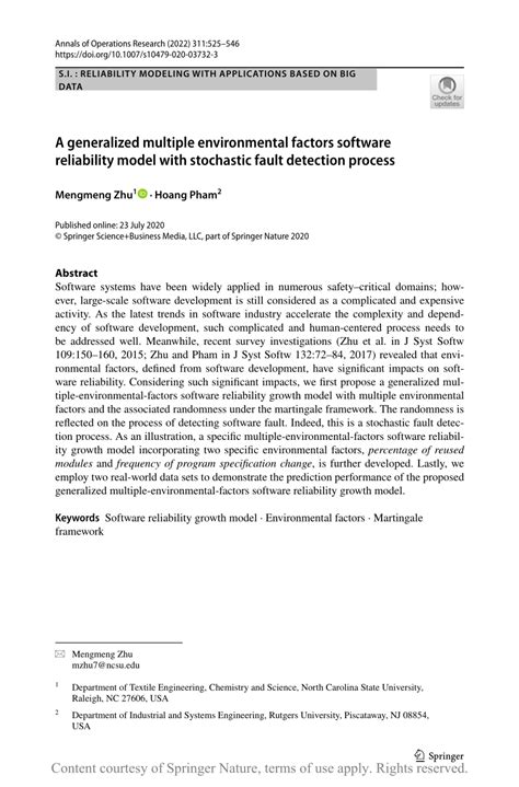 a generalized multiple environmental factors software reliability model