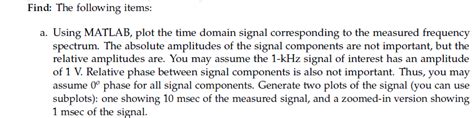 Using MATLAB Plot The Time Domain Signal Chegg