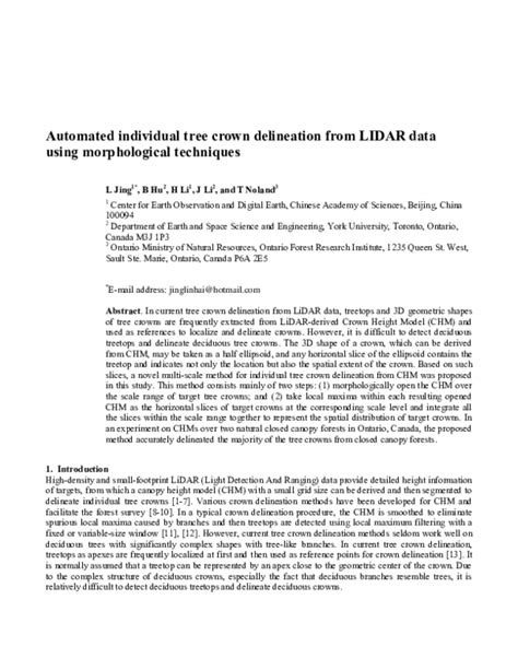 Pdf Automated Tree Crown Delineation From Imagery Based On