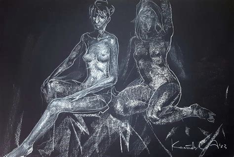 Two Naked Models Drawing Yankulov Jose Art Gallery