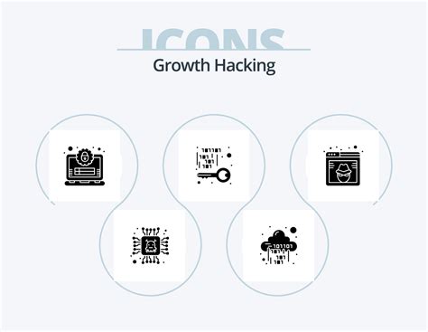 Hacking Glyph Icon Pack 5 Icon Design Security Key Server Hacker Secure 19289736 Vector Art