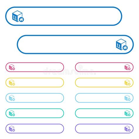Package Warehouse Icons In Rounded Color Menu Buttons Stock Vector Illustration Of Cardbox