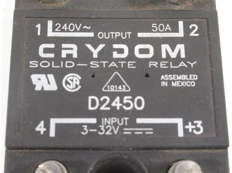 Crydom D2450 Solid State Relay Input 3 32v Output 50a 240v Used Industrial Automation Canada