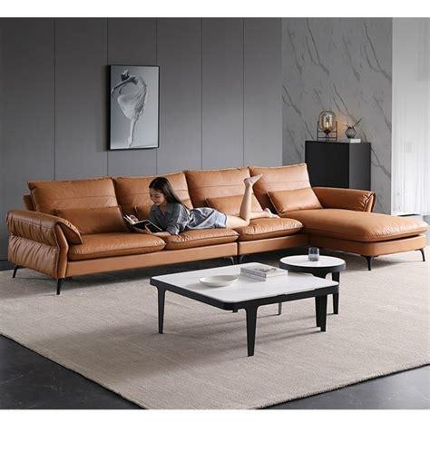 6인용쇼파 3인용 3 5인용 응접실 사무실 펜트하우스 소파 세트 이탈리아 소파 기술 천 레드 오렌지 오렌지 티몬