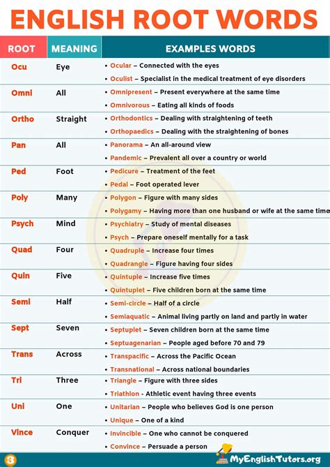 Most Common Root Words In English With Meaning And Vrogue Co