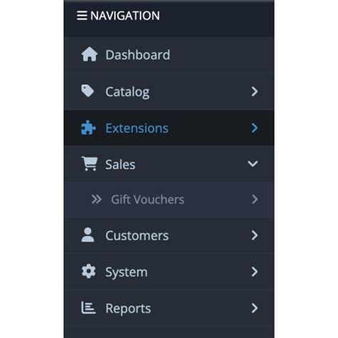 OpenCart Hide Admin Menus X