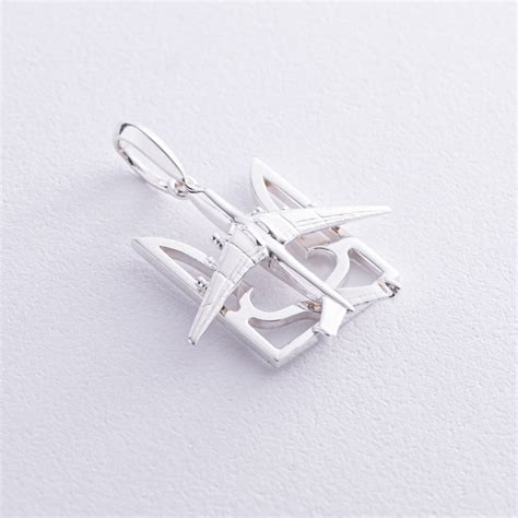 Срібний кулон Герб України Тризуб Літак Мрія 133129 Онікс від продавця Golden Tree в