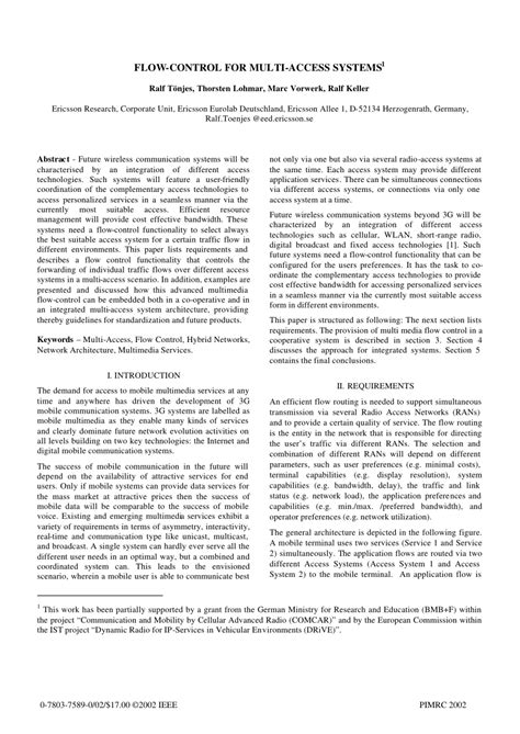 pdf flow control for multi access systems
