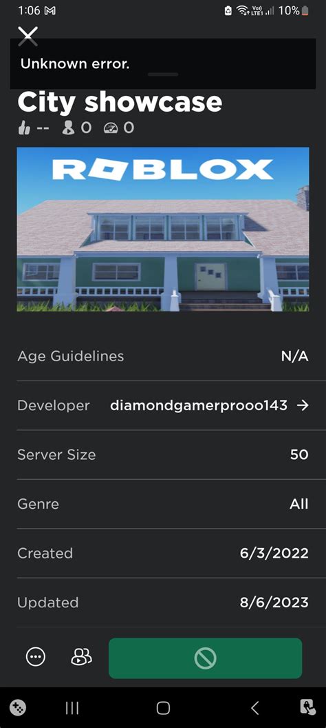 Guys My Roblox Game Says Unknown Error Even Tho Its On Public Rrobloxhelp