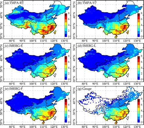 The Spatial Distribution Of Daily Average Precipitation Mmday During
