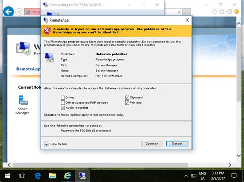 Windows Server 2016 Connect To Remoteapp Server World