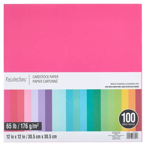 Recollections Cardstock Paper Pads A4 Unicolor Paper Pad Brights Tones