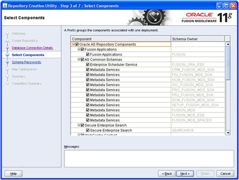 run oracle fusion applications repository creation utility