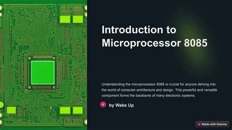 Introduction To Microprocessor 8085 Pptx
