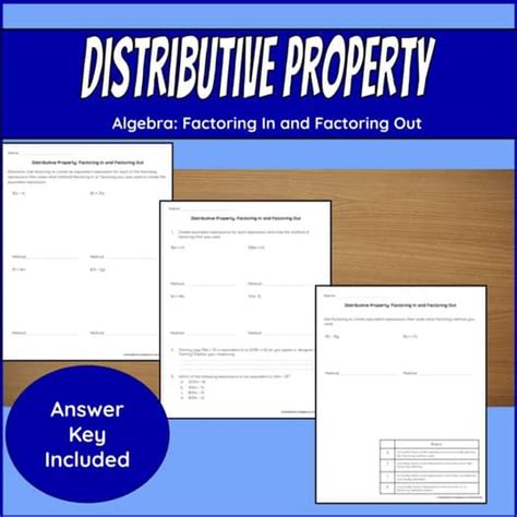 Distributive Property Factoring In And Factoring Out Tpt