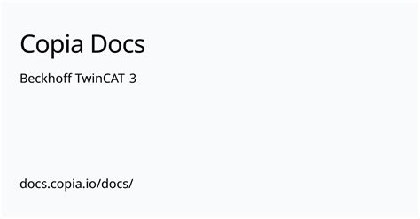Beckhoff Twincat 3 Copia Docs
