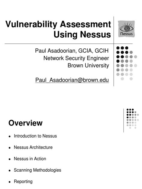 Vulnerability Assessment Using Nessus Pdf Computer Network