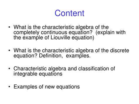 PPT Characteristic Algebras And Classification Of Discrete Equations PowerPoint Presentation