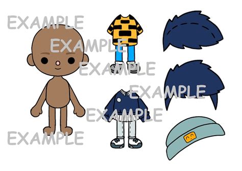Toca Boca BOY Paper Doll Toca Boca Papercraft Quiet Book Etsy India