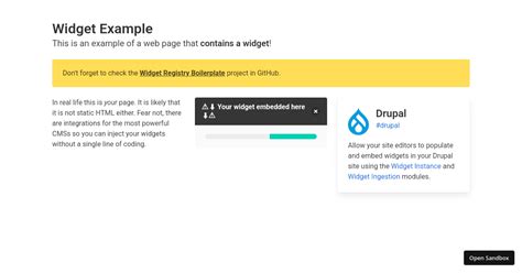 Js Widgets Example Widget Codesandbox
