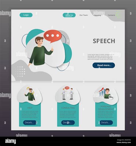 Speech Flat Landing Page Website Template Help Consulting Personal Development Web Banner