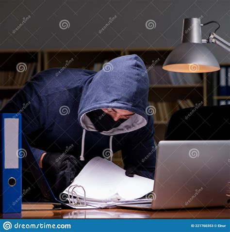 Hacker Stealing Personal Data From Home Computer Stock Image Image Of