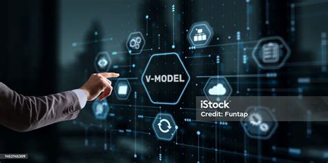 Geschäftsmann Klickt Auf Vmodell Vee Entwicklungsmodell Für