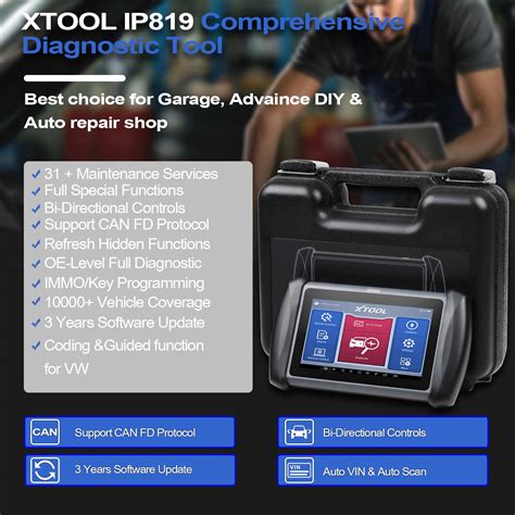 Xtool Inplus Ip819 Full System Diagnostic Tool With 38 Reset Functions Support Ecu Coding