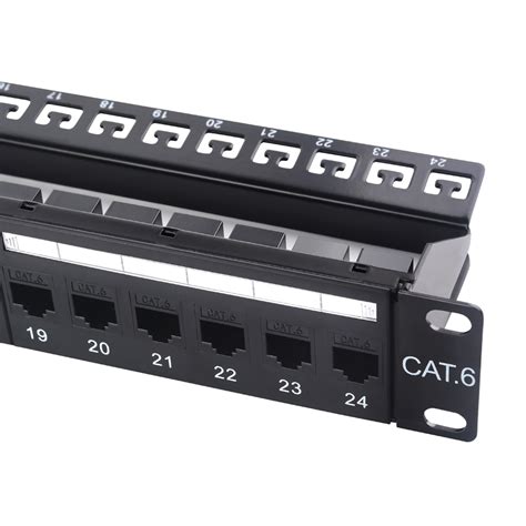 1u 24 Port Utp Cat 6 Ethernet Patch Panel With Inline Keystone