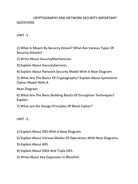 Cns Cryptography And Network Security Important Questions Pdf