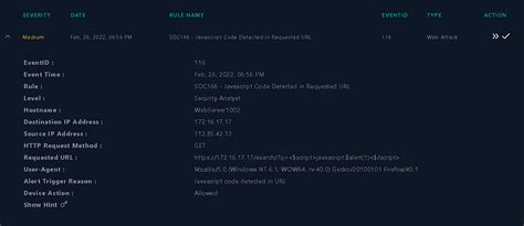 Letsdefend Soc166 — Javascript Code Detected In Requested Url By Yusuf Ölekli Medium