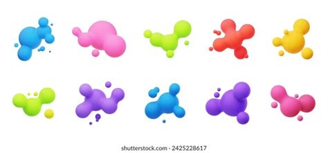 Colorful 3d Morphing Balls Liquid Blobs Stock Vector Royalty Free