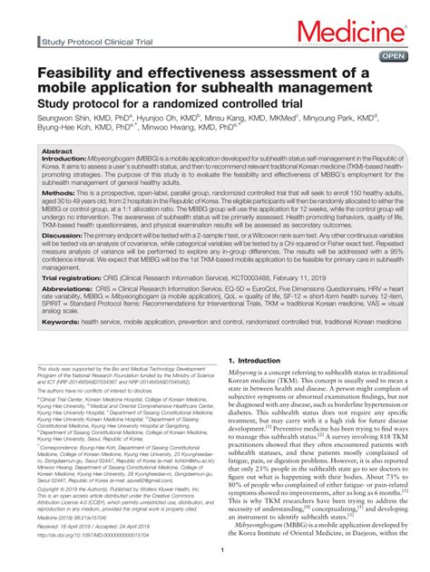 Pdf Feasibility And Effectiveness Assessment Of A Mobile Application