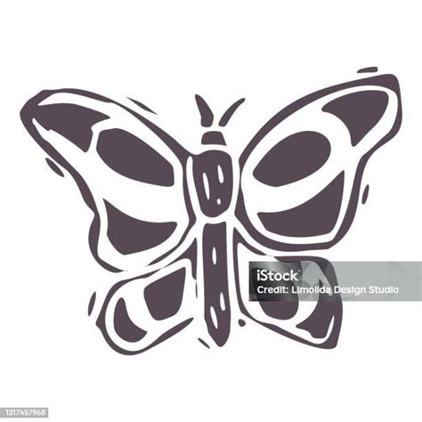 손 조각 대담한 블록 인쇄 나비 아이콘 클립 아트 민속 일러스트 디자인 요소 현대 보헤미안 장식 리노컷 민족 음소거 자연 색조