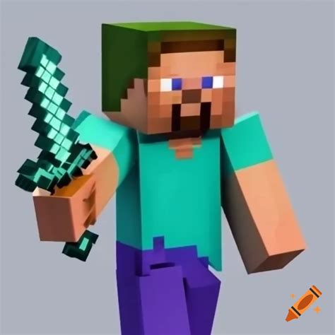 Minecraft Steve With Diamond Sword