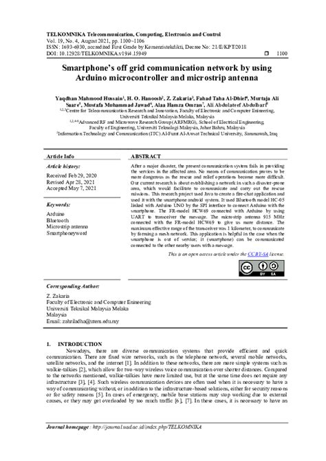 Pdf Smartphones Off Grid Communication Network By Using Arduino Microcontroller And