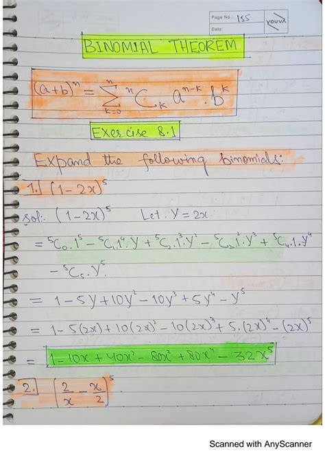 SOLUTION Binomial Theorem Exercise Solutions Studypool