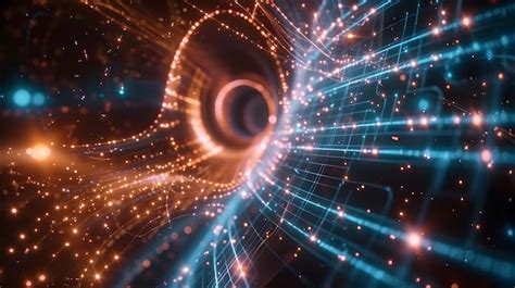 Premium Photo Quantum Computing Power Grid With Flowing Energy