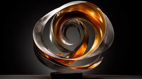 Premium Photo Metallic Abstract Sculpture