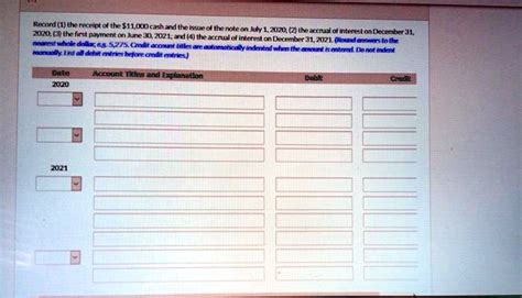 Solved Record 1 The Receipt Of The 11000 Cash And The Issue Of The