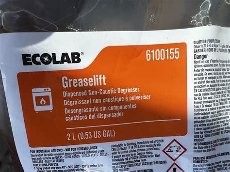 2 Bags Ecolab 6100155 Greaselift Degreaser Bladder Bags 2 Liters Ebay