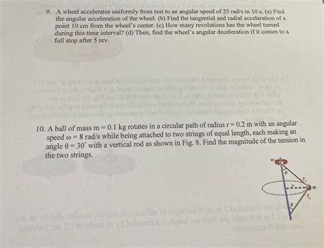 Solved 9 A Wheel Accelerates Uniformly From Rest To An